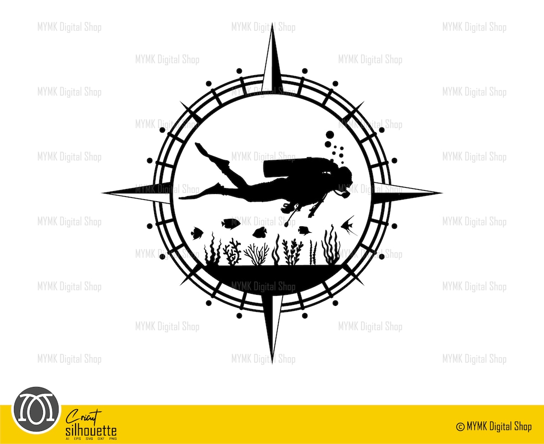 Diver Compass Svg, Diving Svg, Svg, Png, Cricut, Dxf, Clipart, for ...