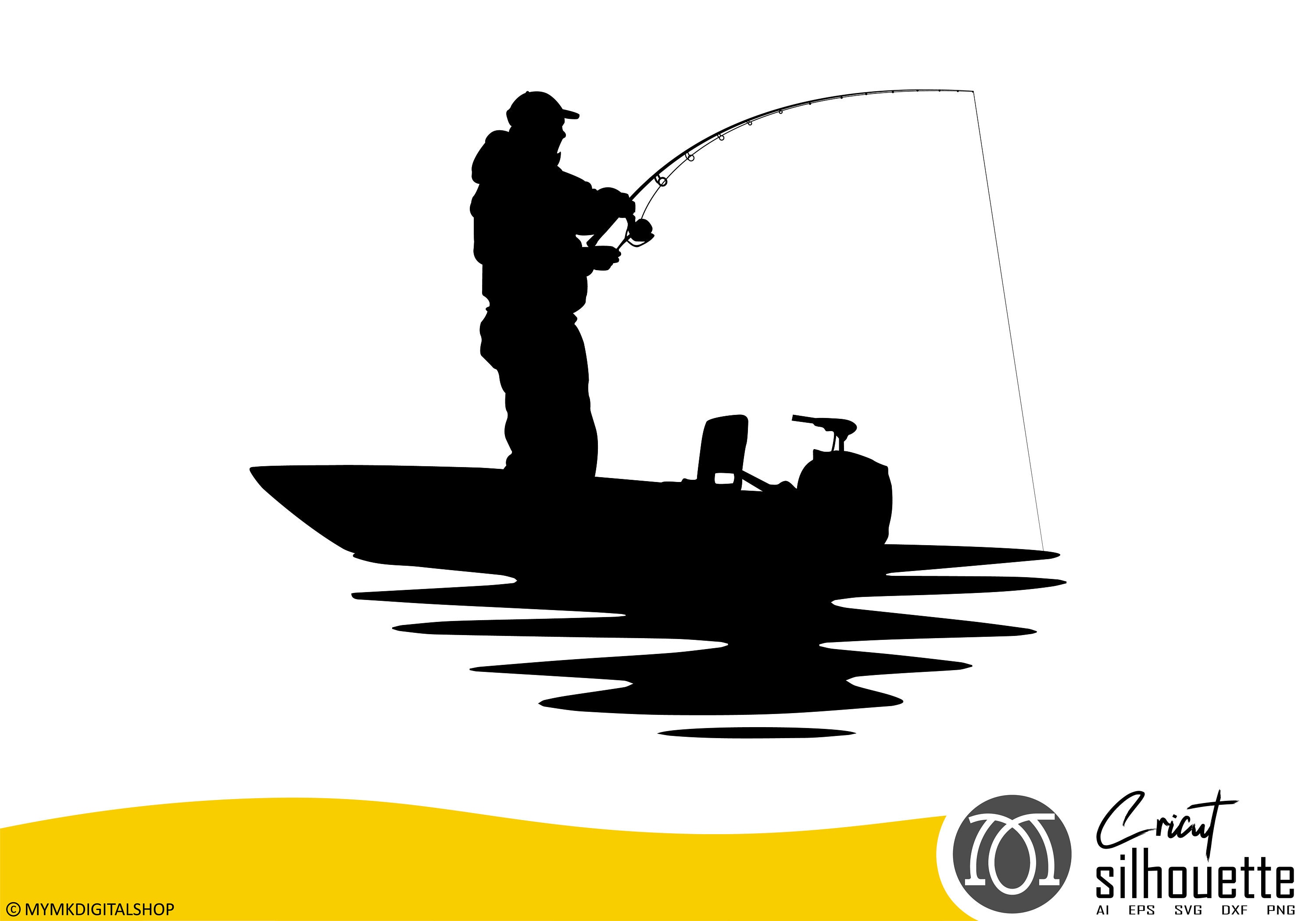 Man Fishing on a Boat Svg File Fishing Svg Fishing Dad Svg | Etsy