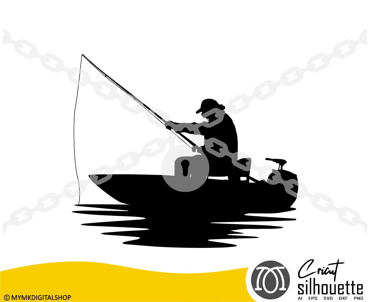 Old Man Fishing on the Boat Svg File Fishing Svg Fishing - Etsy