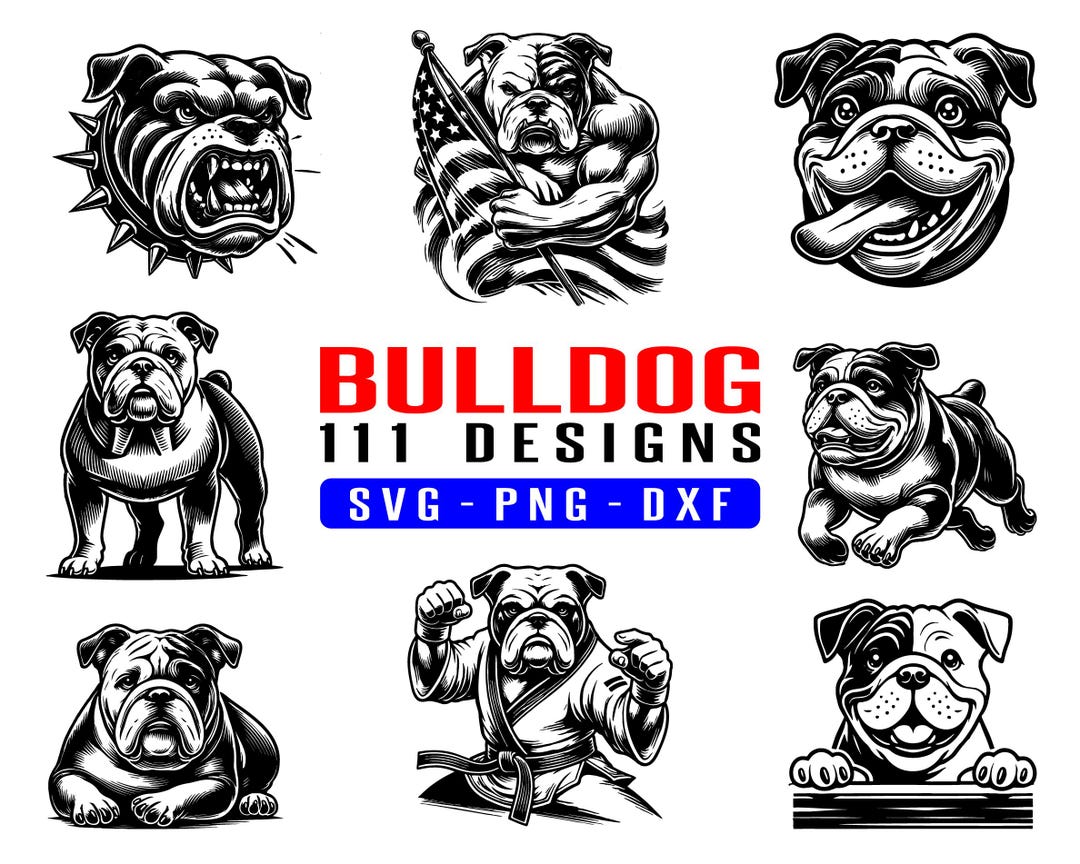 111 Bulldog Designs Svg, Bulldog Svg, Dog Svg, Bundle Svg, Svg, Png ...