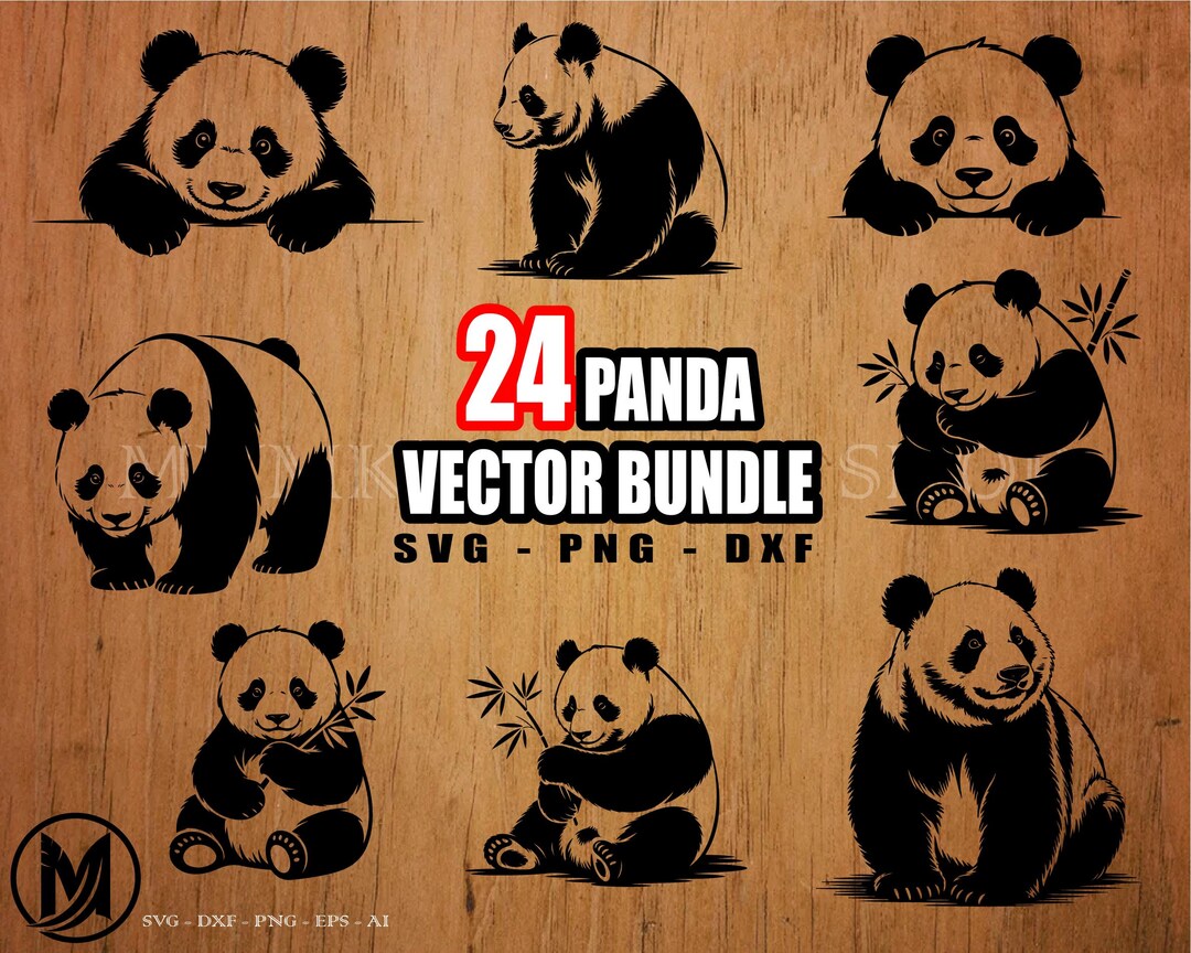 24 Panda Vector Bundles Svg, Panda Svg, Panda Bear Svg, Svg, Png ...