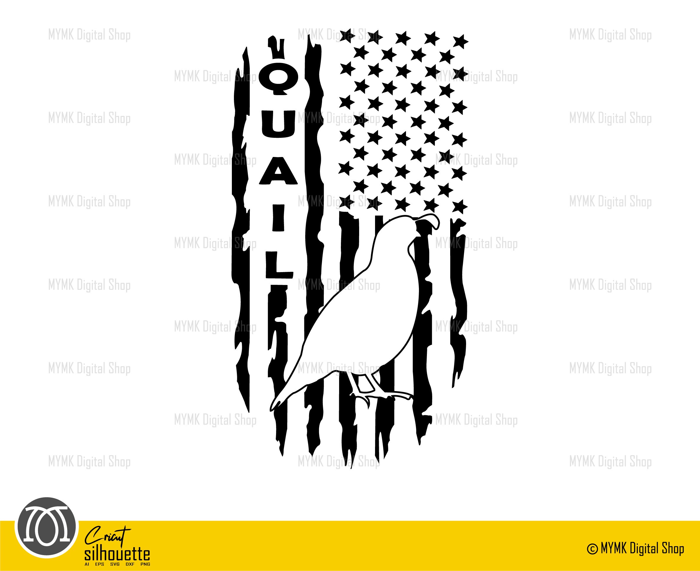 Cool American Flag and Quail SVG, Png, Quail Svg, Quail Png, Quail ...