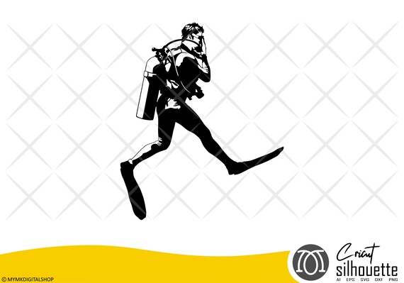 Scuba Diver Jumping Svg File Snorkeling Svg Scuba Svg Scuba | Etsy
