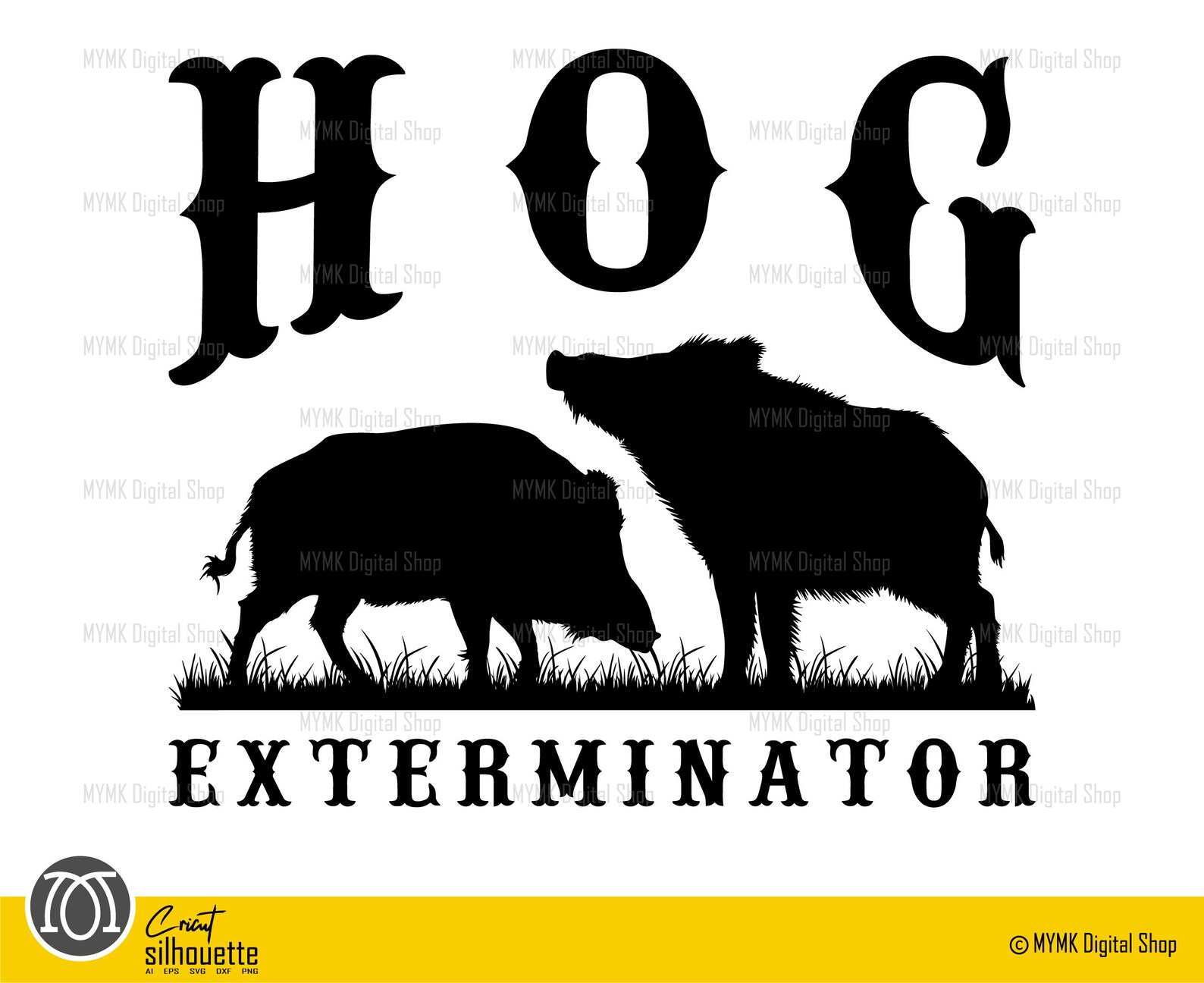 Hog Hunting Svg, Hog Exterminator, Svg, Png, Eps, Dxf, Clipart, Cricut ...