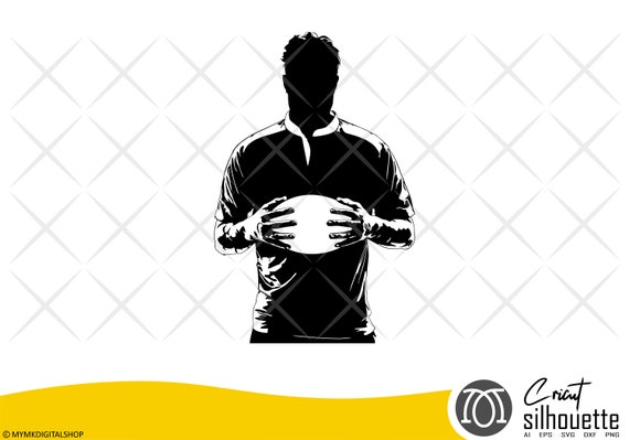 Rugby Player Holding a Ball Svg File Rugby Svg Football Svg | Etsy