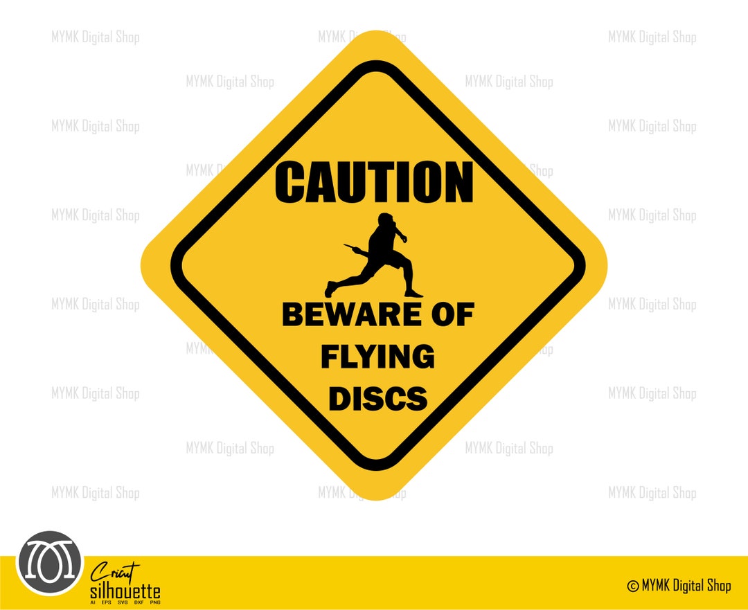 Disc Golf Svg, Caution Beware of Flying Discs Svg, Svg, Png, Cricut ...