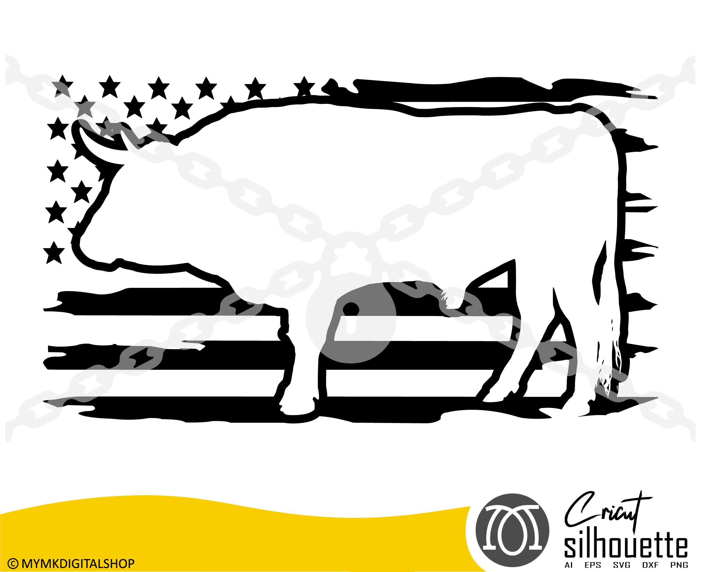 Show Steer Svg Bull in US Flag Svg File Cow Svg Bull Svg - Etsy