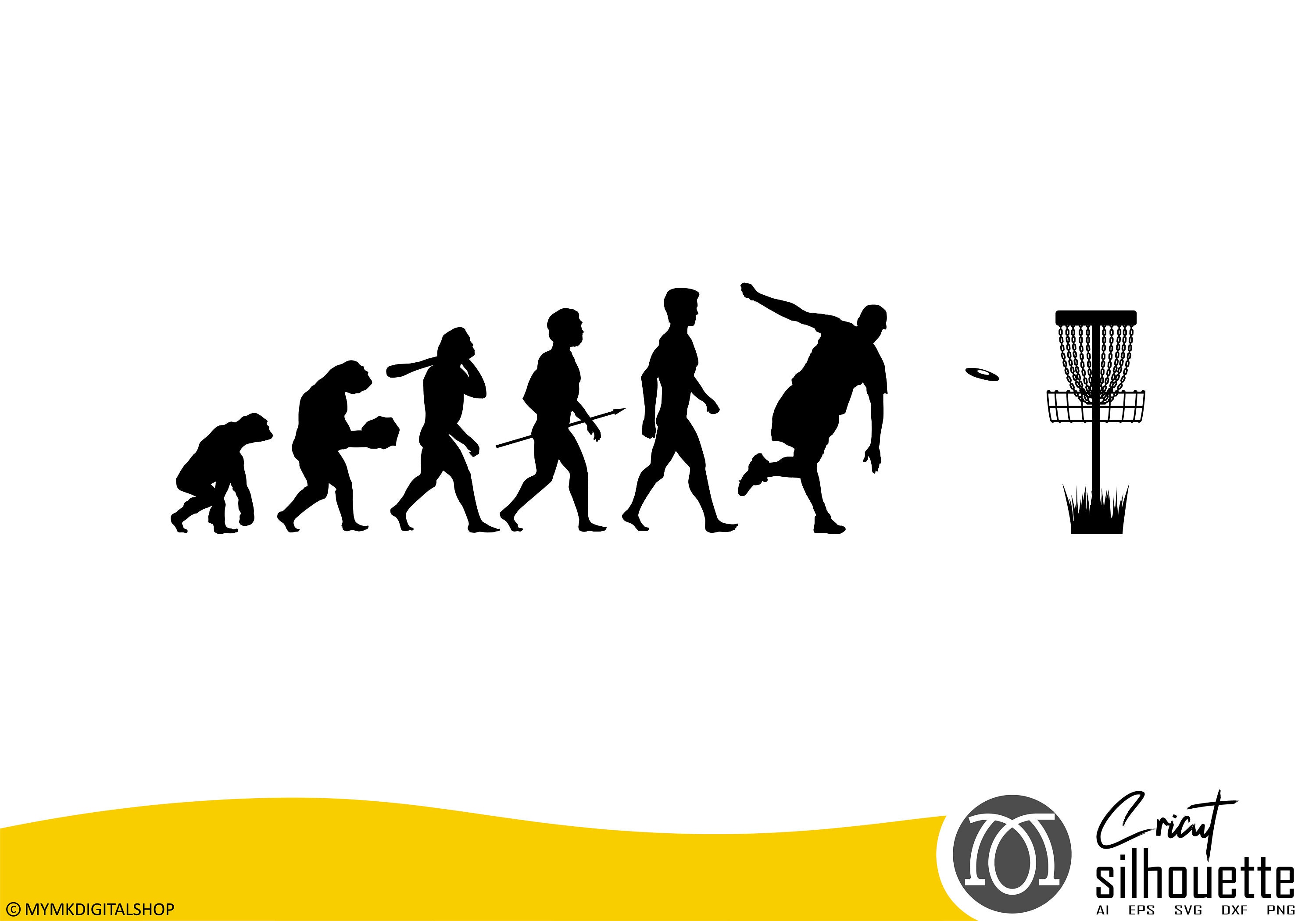 Disc golf svg evolution frisbee golf disc frolf golf | Etsy