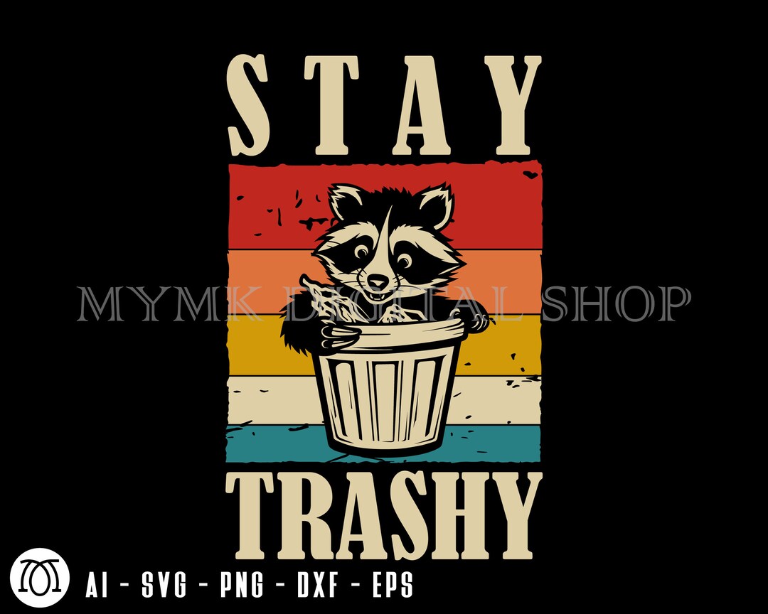 Raccoon Svg, Raccoon in Trash Can Stay Trashy Colored Svg, Svg, Png ...