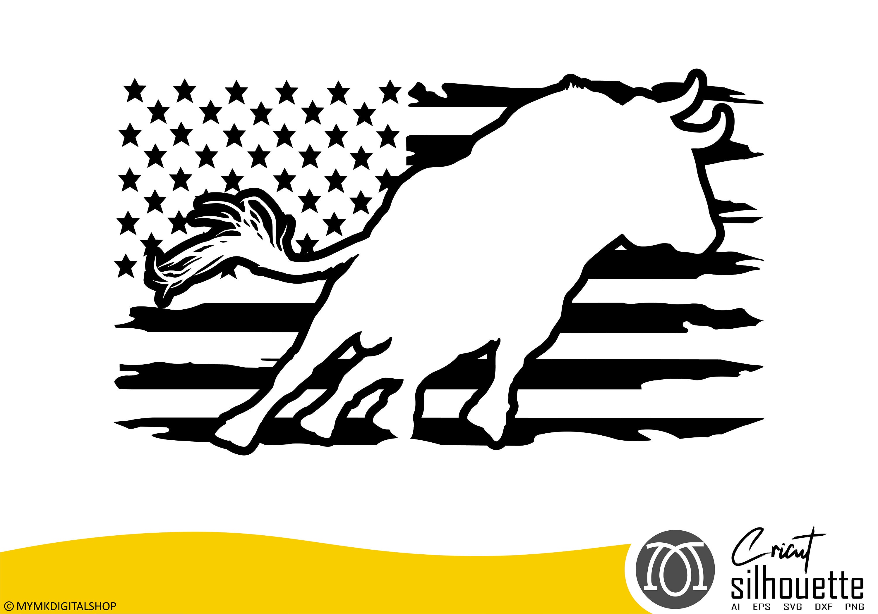 Bull Svg Bull Cow US Flag Svg File Cow Svg Livestock Svg - Etsy