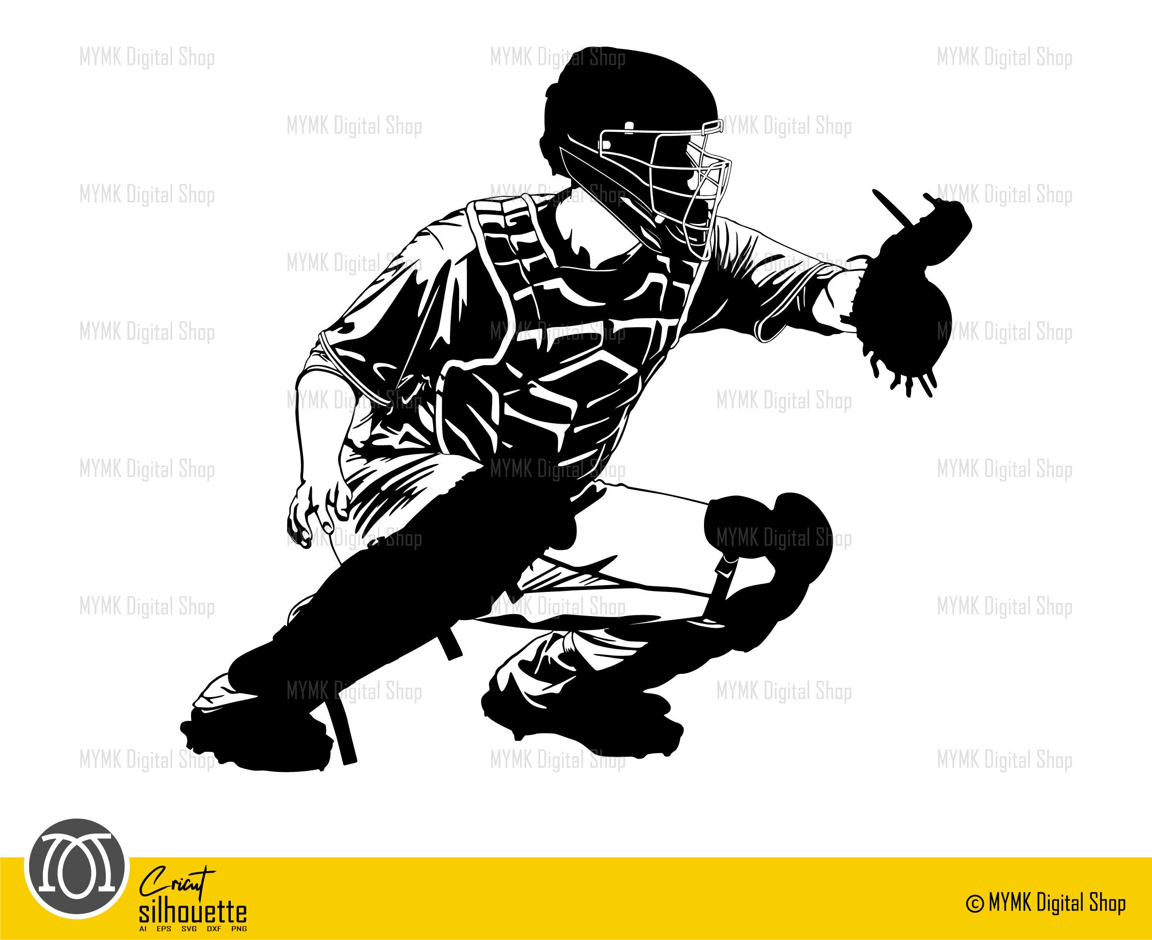 Baseball Catcher Throwing Silhouette