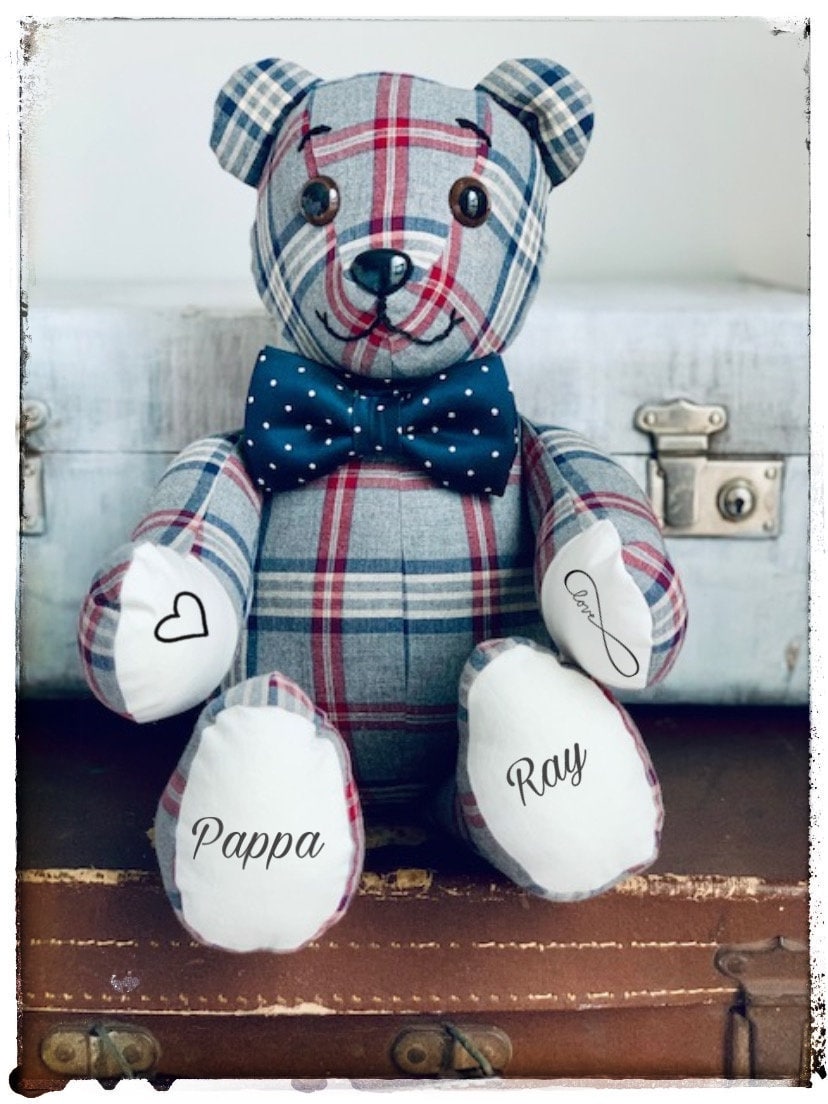 Making teddy bears out of a loved one's clothes store