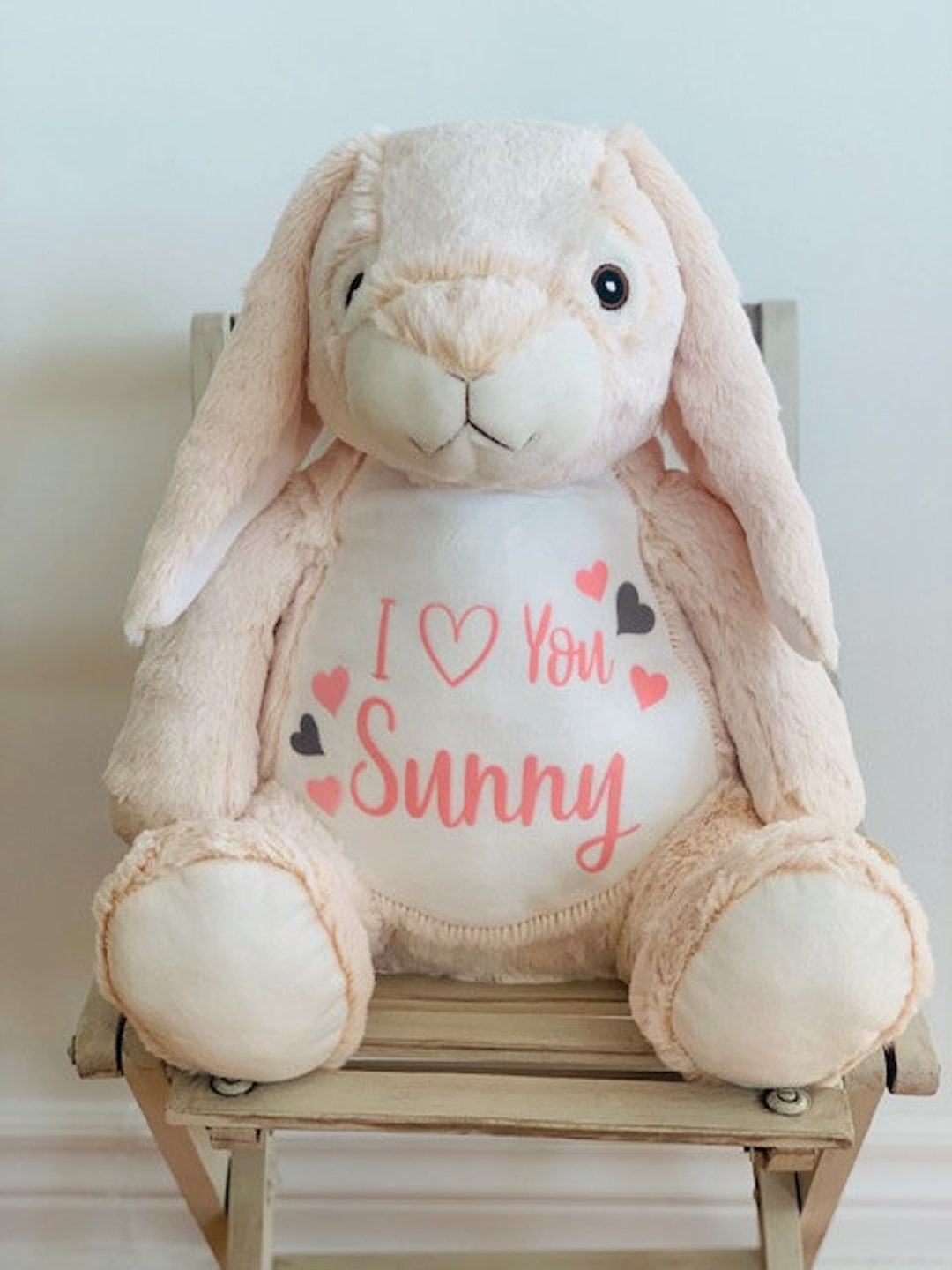 Plush Bunny Personalized,stuffed Bunny,personalized, Bunny Stuffie ...