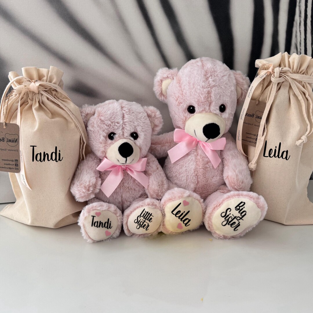 Sibling Teddy Bears,newborn, Personalized Teddy,pink Teddy Bear, Big ...