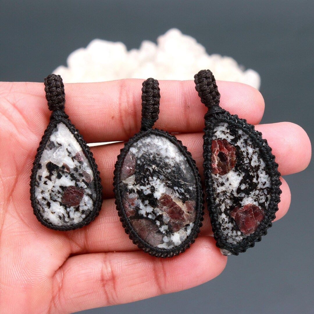 Ruby in Matrix Macrame Pendant, Ruby in Matrix Gemstone Pendant ...