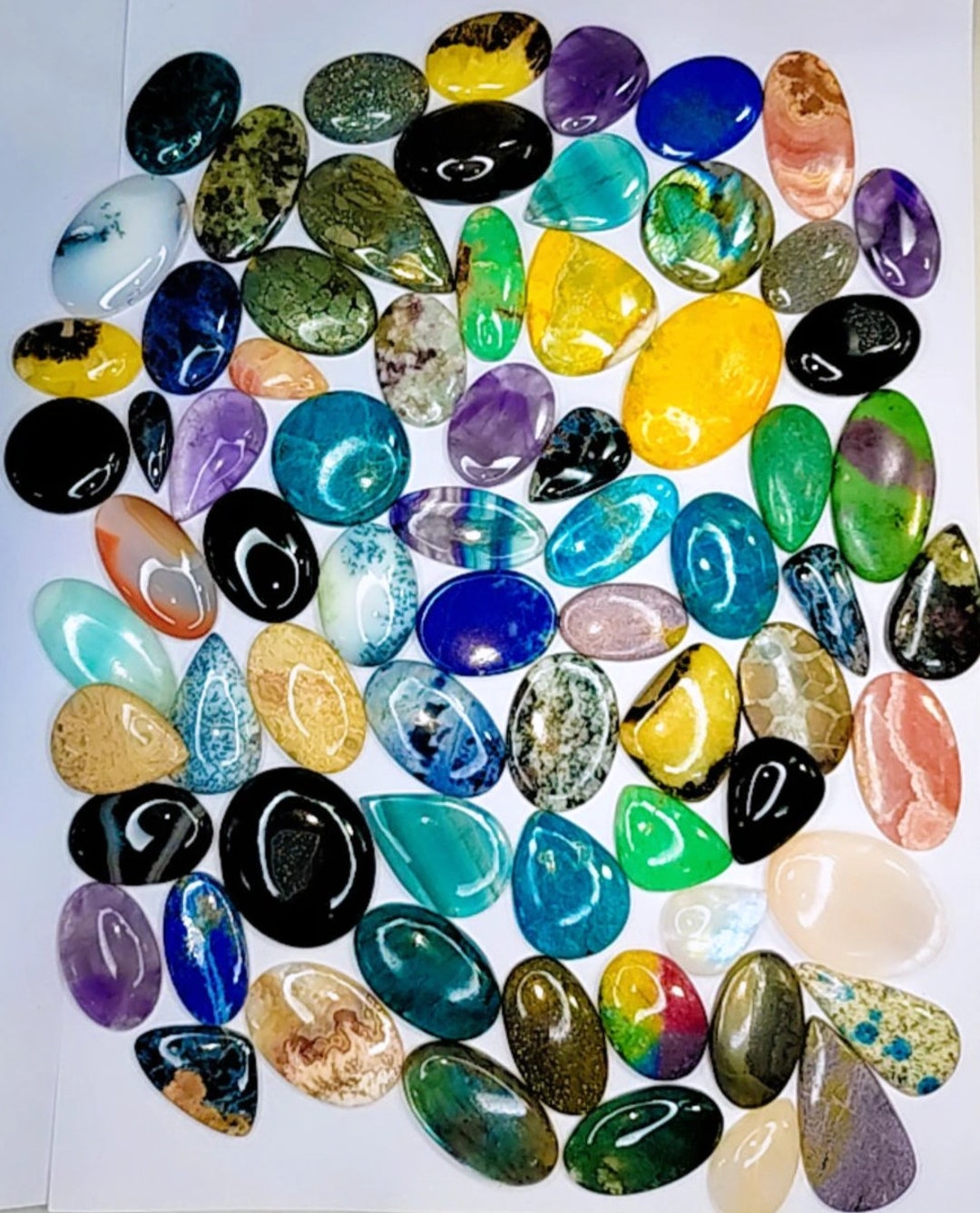 100% Natural 100types of Variation Mix Stone Cabochon Mix Stone for ...