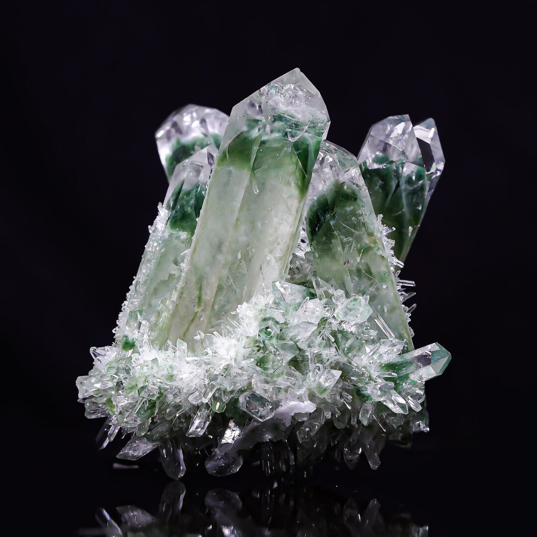Green Ghost Quartz Crystal Cluster: Natural Mineral Specimen, 339 Gram ...