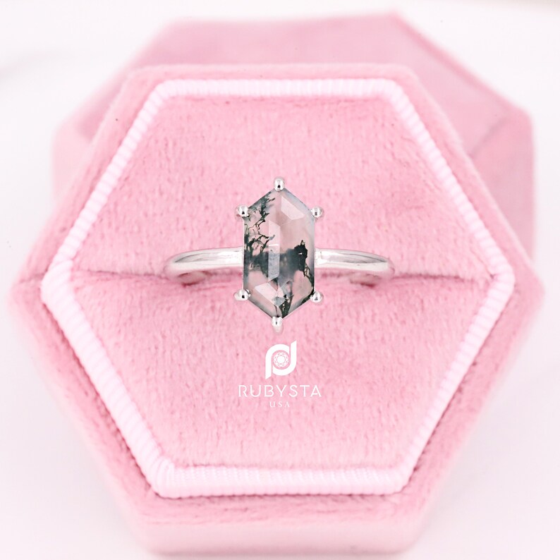 Hexagon Proposal Ring Hexagon Diamond Engagement Ring - Etsy