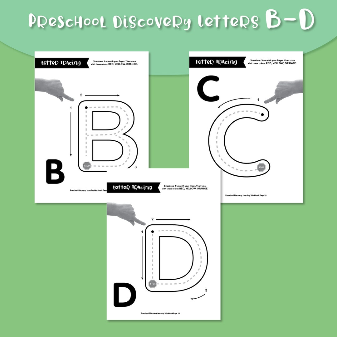 Preschool Discovery Alphabet Workbook Pages B-D - Etsy