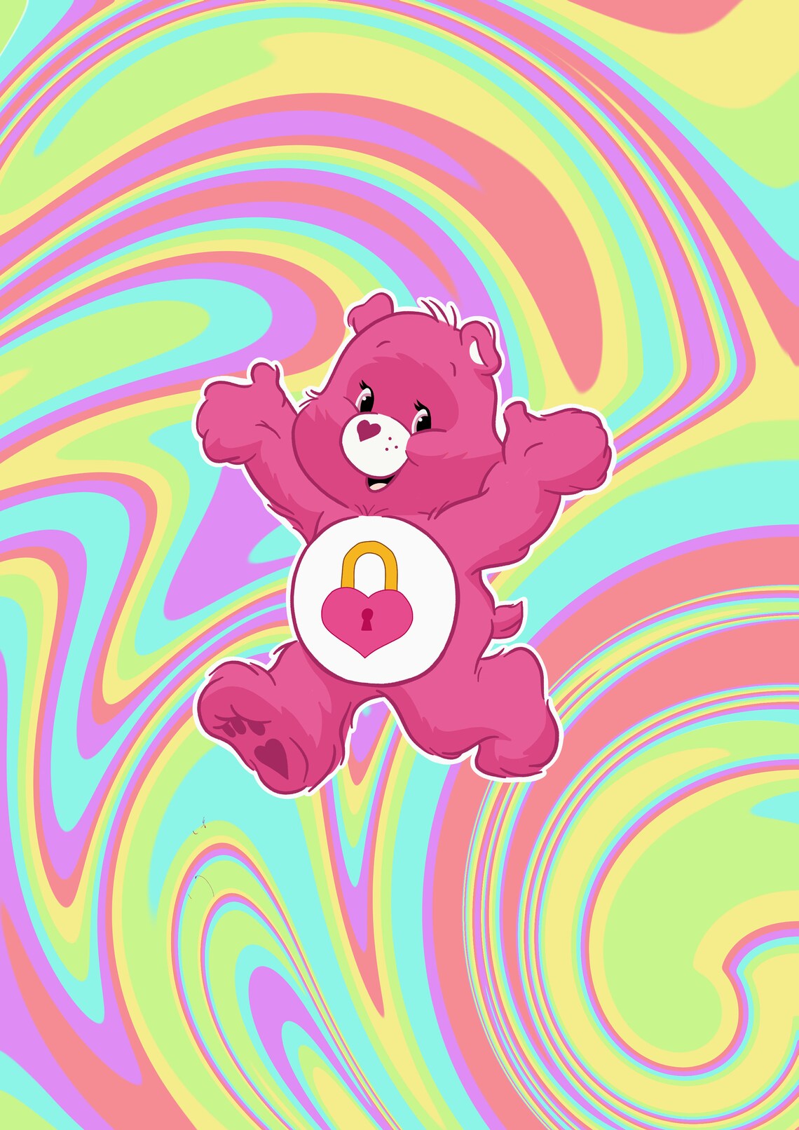 Secret bear care bear sticker | Etsy