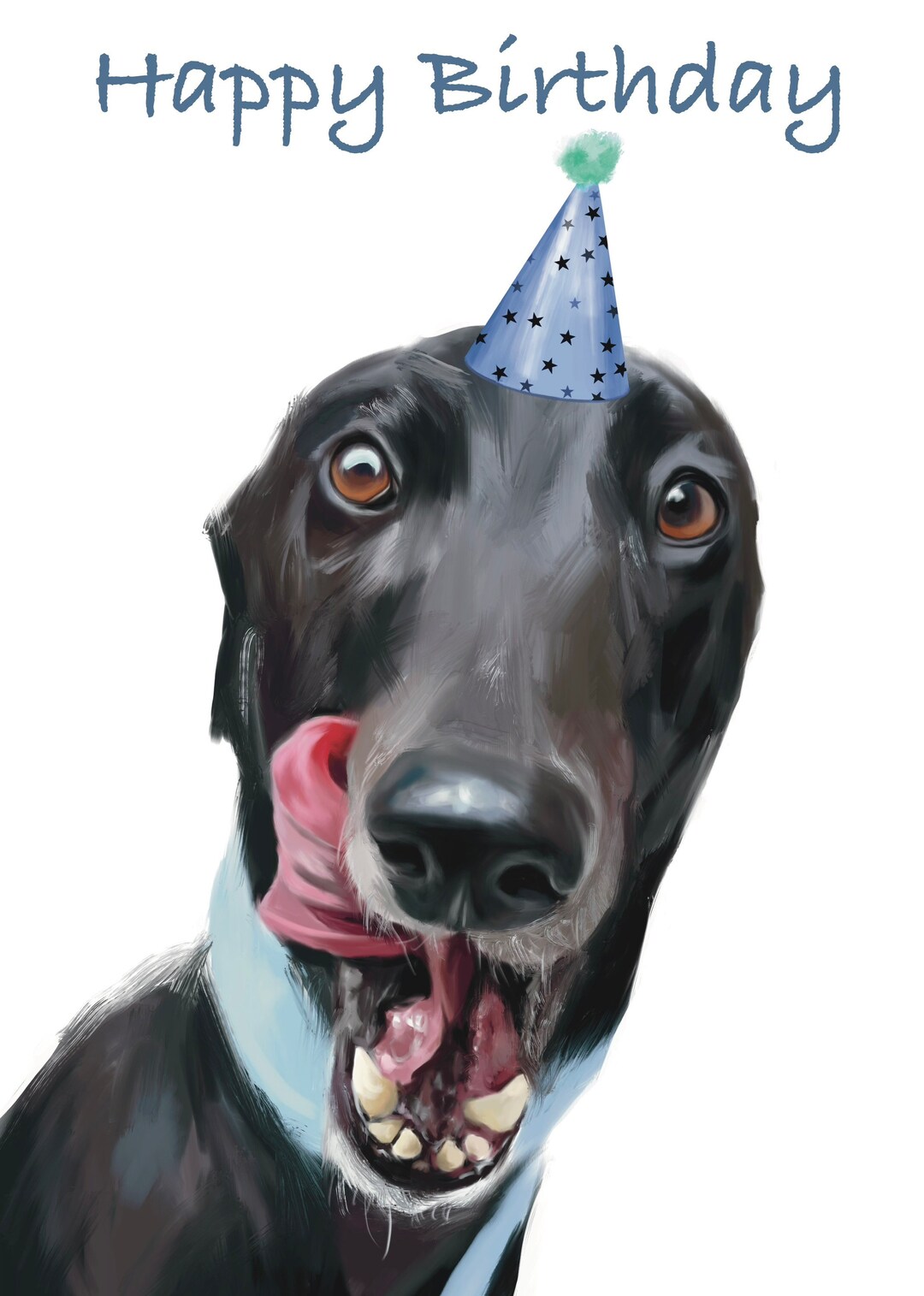 Greyhound Birthday Card - Etsy UK