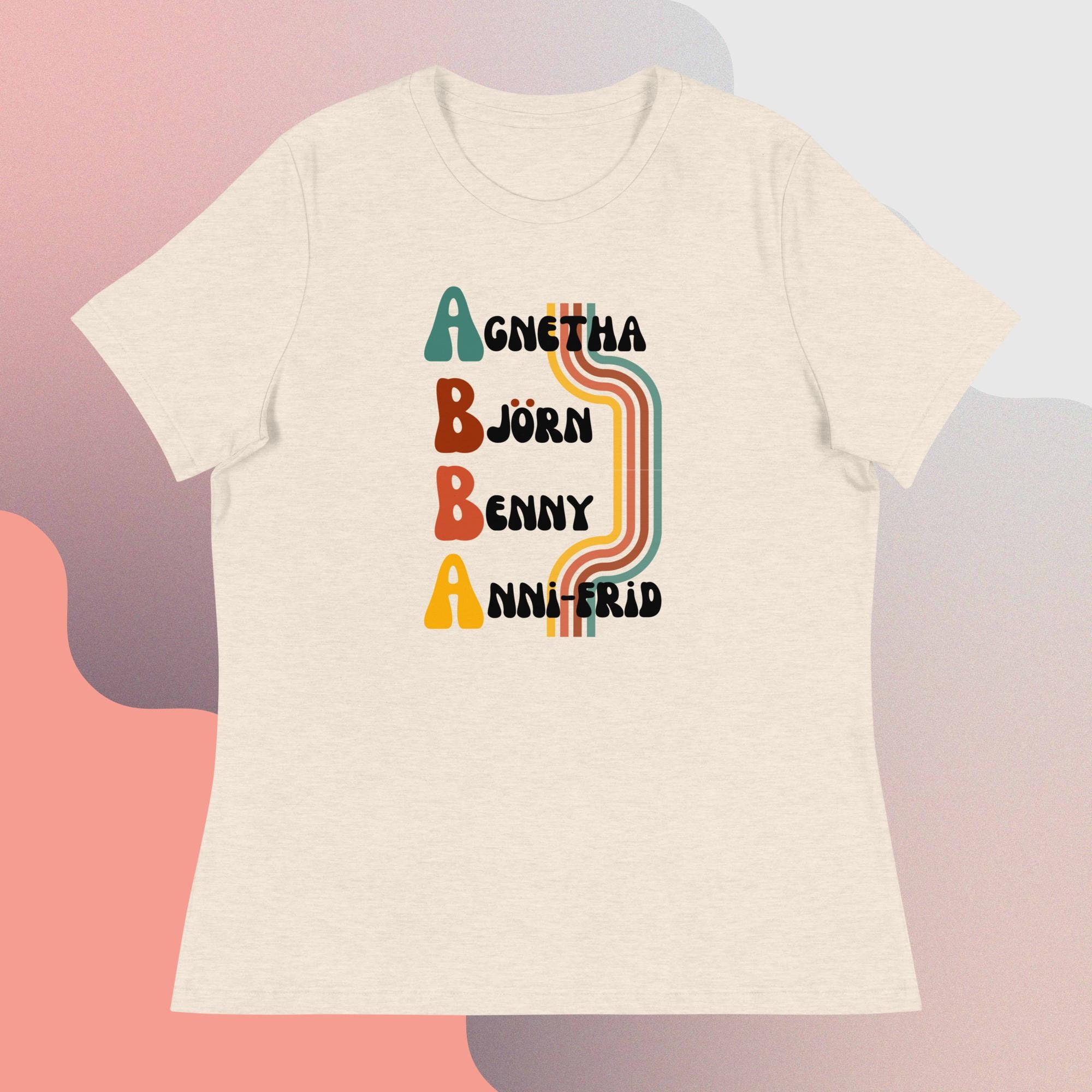 Women's Relaxed T-shirt ABBA Band Names Music Short-sleeve - Etsy