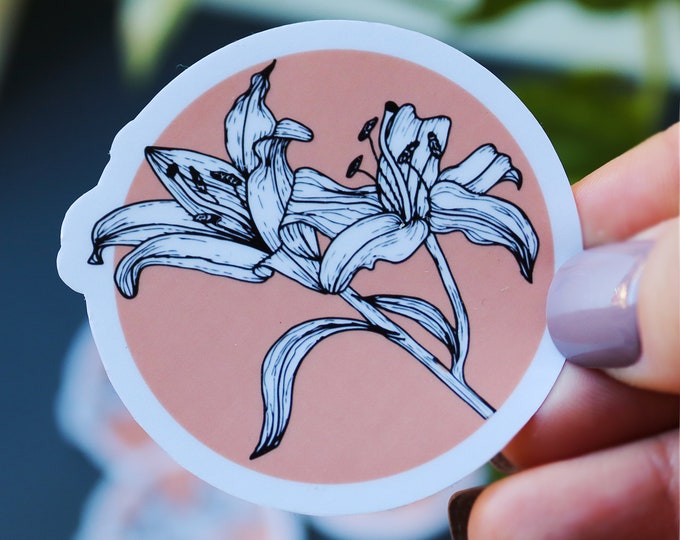 Lily Floral Sticker Design 8, Journal Sticker, Laptop Decoration - Etsy UK