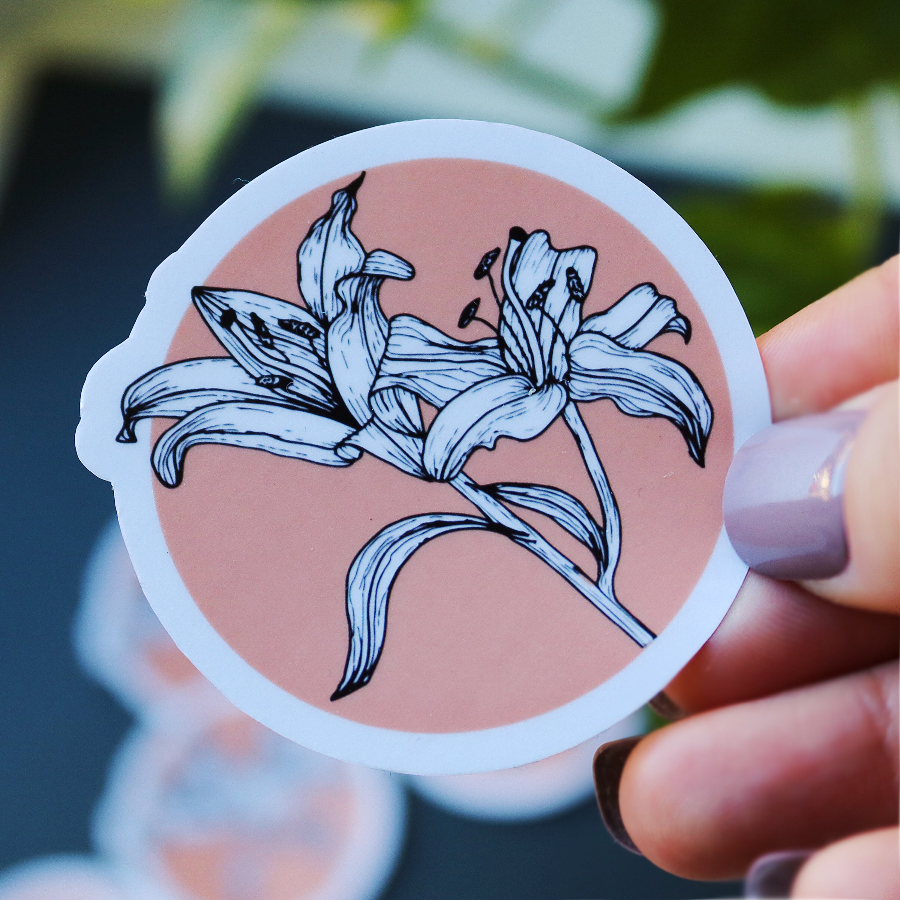 Lily Floral Sticker Design 8 Journal Sticker Laptop | Etsy