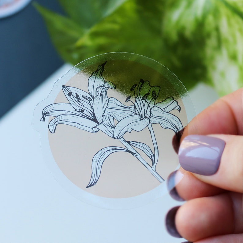 Lily Floral Sticker Design 8 Journal Sticker Laptop | Etsy UK
