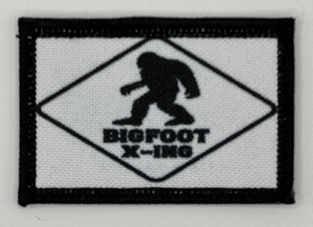 Bigfoot Crossing Fancy Patch, Removable 2" X 3" Hook Backing Patch, Morale Patch - Etsy