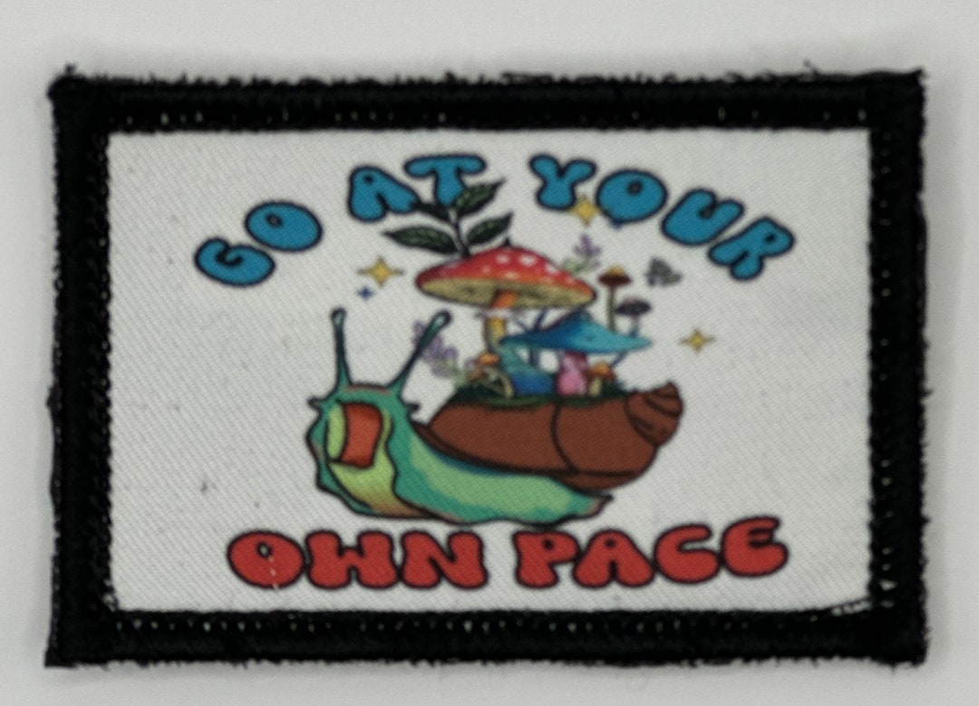 Go at Your Own Pace Fancy Patch, Removable 2 X 3 Hook Backing Patch ...