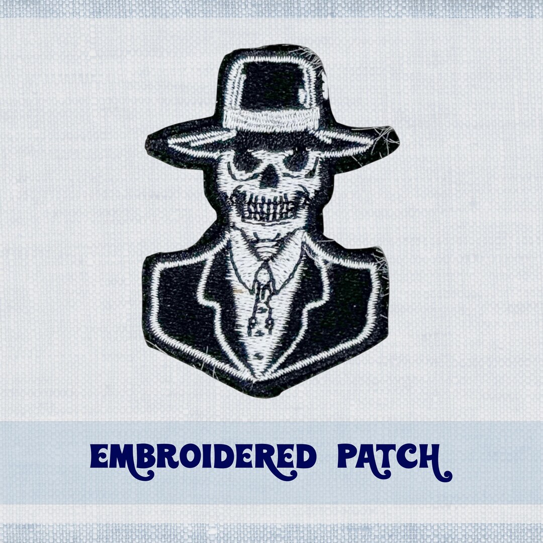 Gangster Skeleton Embroidery Patch for Jacket, Hat, Backpack, and More ...