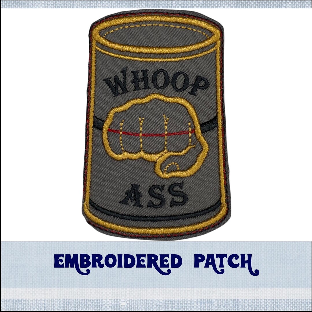 Can of Whoop Ass Embroidery Patch for Jacket, Hat, Backpack, and More ...