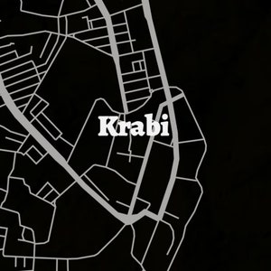 Krabi Map Print Krabi Map Poster Krabi Thailand Wall Art Krabi Thailand ...