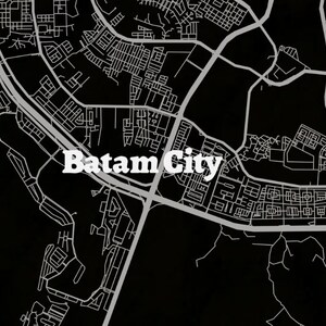 Batam Map Print Batam Map Poster Batam Indonesia Wall Art Batam ...