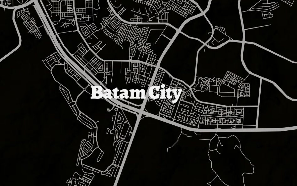 Batam Map Print Batam Map Poster Batam Indonesia Wall Art Batam ...