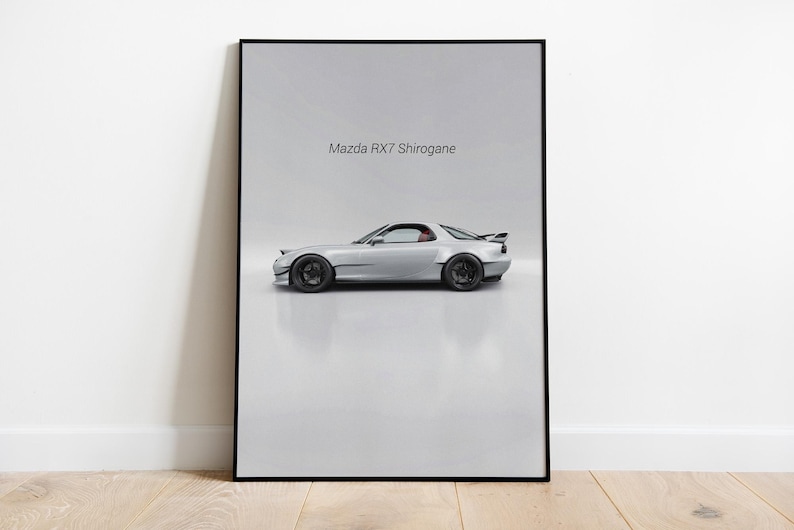 Mazda RX7 Shirogane Car Poster, Digital File, Supercar Wall Art ...