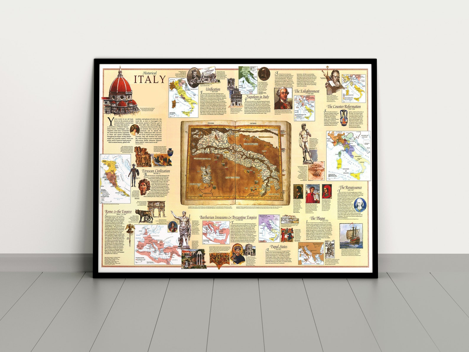 Vintage Italy Map Print Italy Map Poster Italy Map Print - Etsy