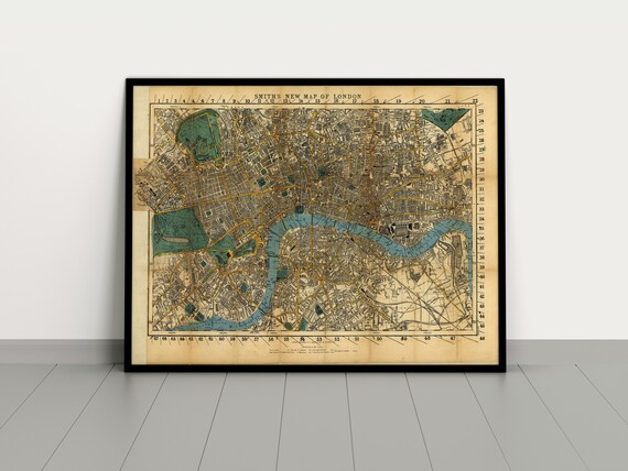Vintage London Map 1860 Print Antique London Map Poster | Etsy