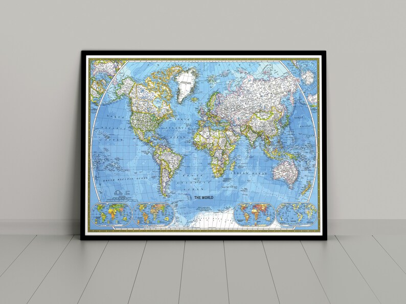 World Map Print Map of the World Poster World Cartography - Etsy