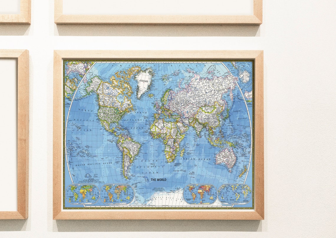 World Map Print Map of the World Poster World Cartography - Etsy
