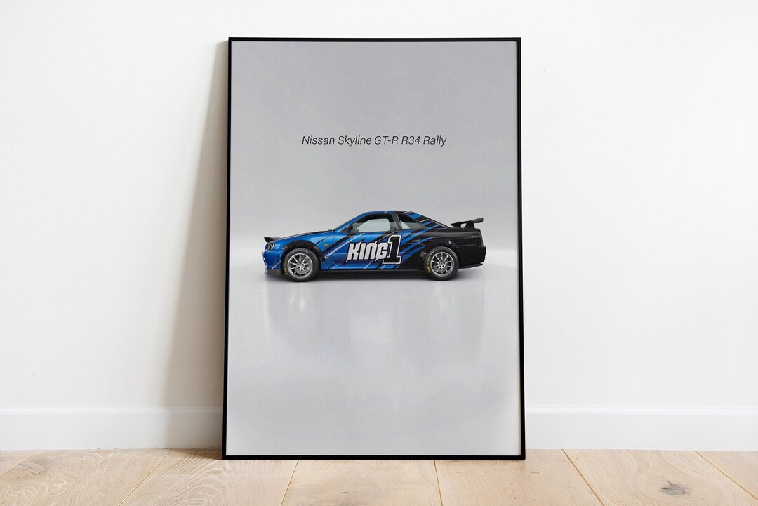 Nissan Skyline GT-R R34 Rally Car Poster, Digital File, Supercar Wall ...