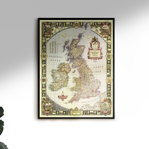 UK Map Vintage Print United Kingdom Map Poster England Map Antique ...