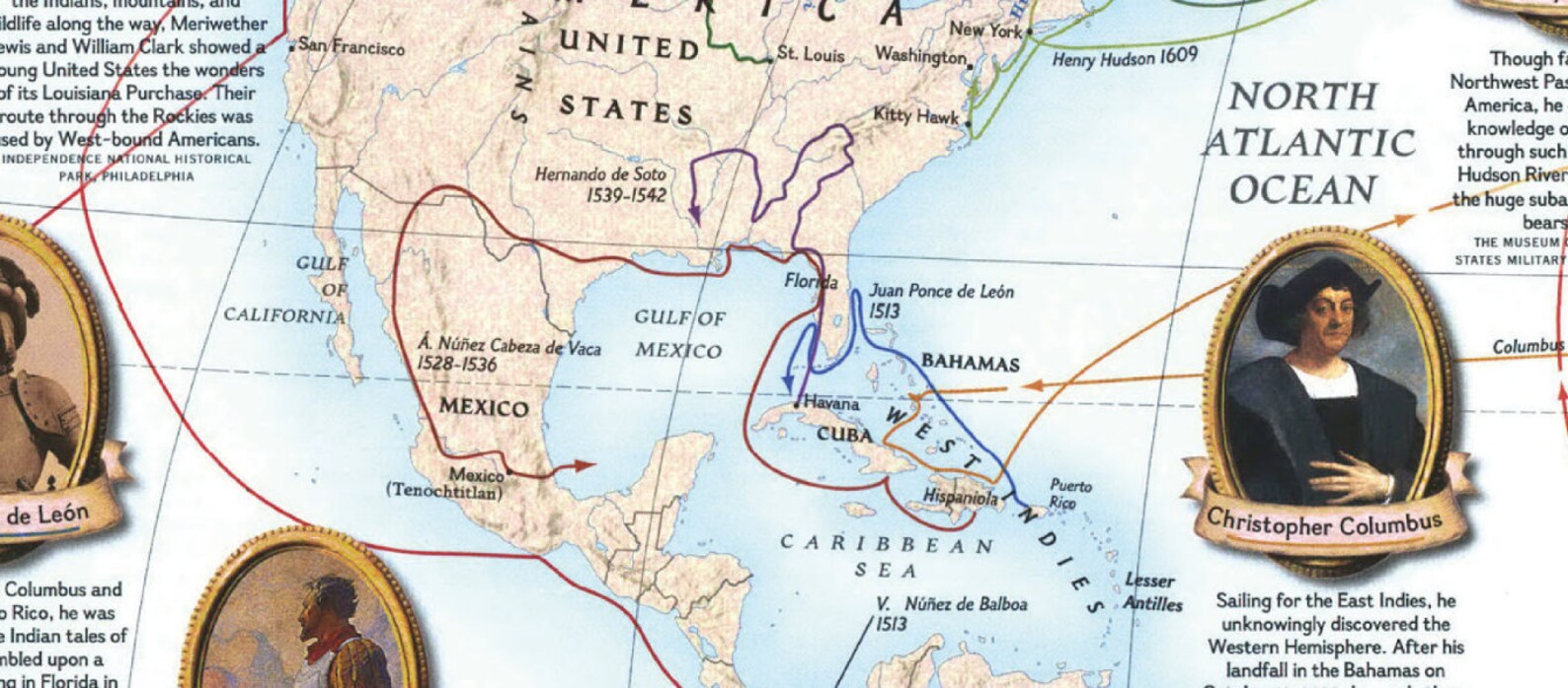 World Map With Explorers Print Map of the World Poster - Etsy