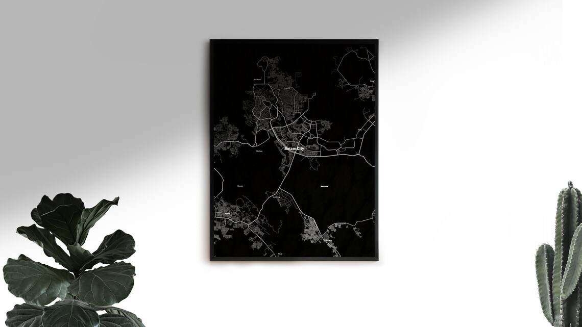 Batam Map Print Batam Map Poster Batam Indonesia Wall Art Batam ...