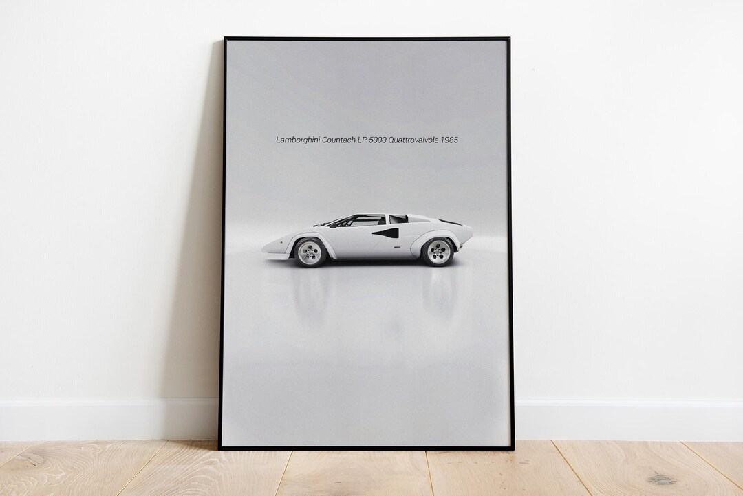 Lamborghini Countach LP 5000 Quattrovalvole 1985 Car Poster, Digital ...