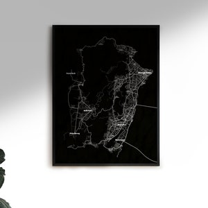 Penang Island Map Print Penang Island Map Poster Penang Island Malaysia ...