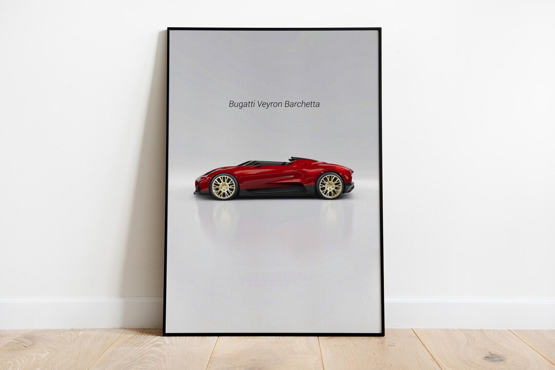 Bugatti Veyron Barchetta Car Poster, Digital File, Supercar Wall Art ...