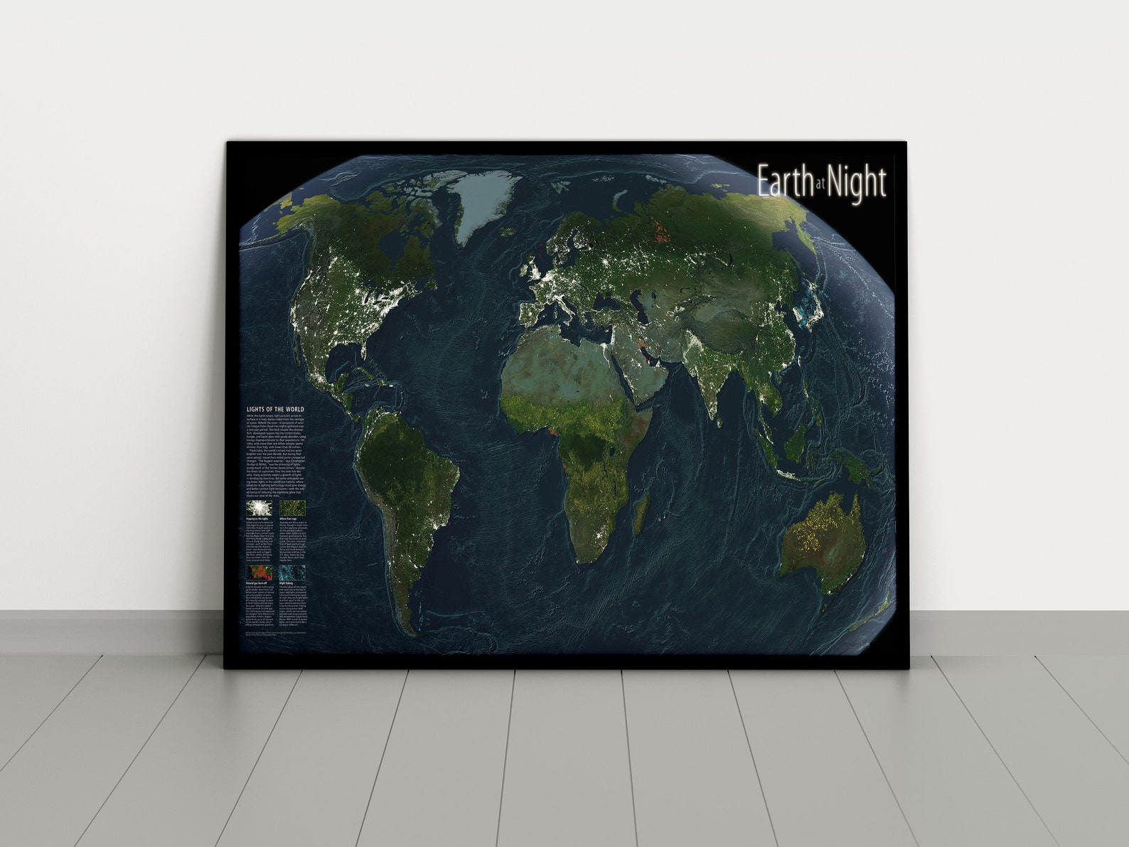 World Map by Night Print Map of the World Poster World Map Print World ...