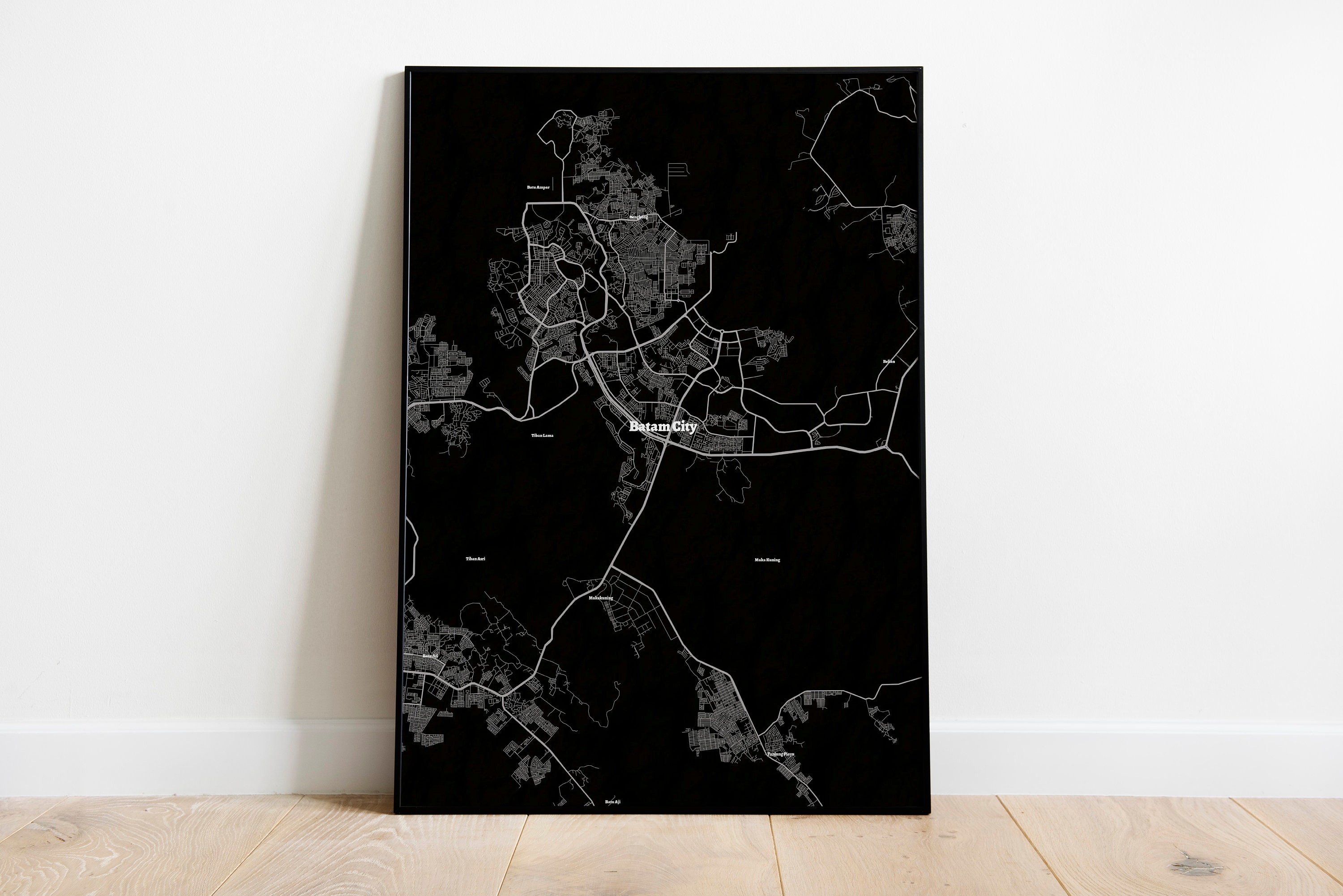 Batam Map Print Batam Map Poster Batam Indonesia Wall Art Batam ...